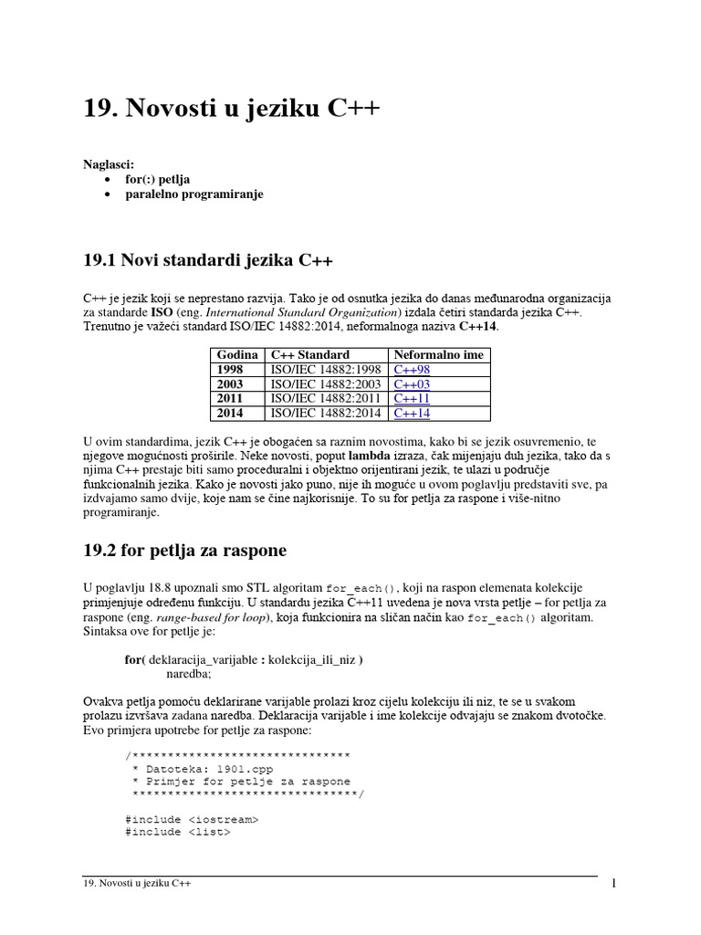 Lek19-Novosti U Jeziku C++ | PDF