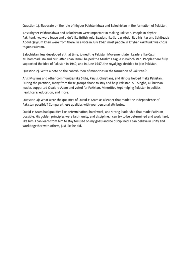 Role of Khyber Pakhtunkhwa & Balochistan in Pakistan | PDF | Politics ...