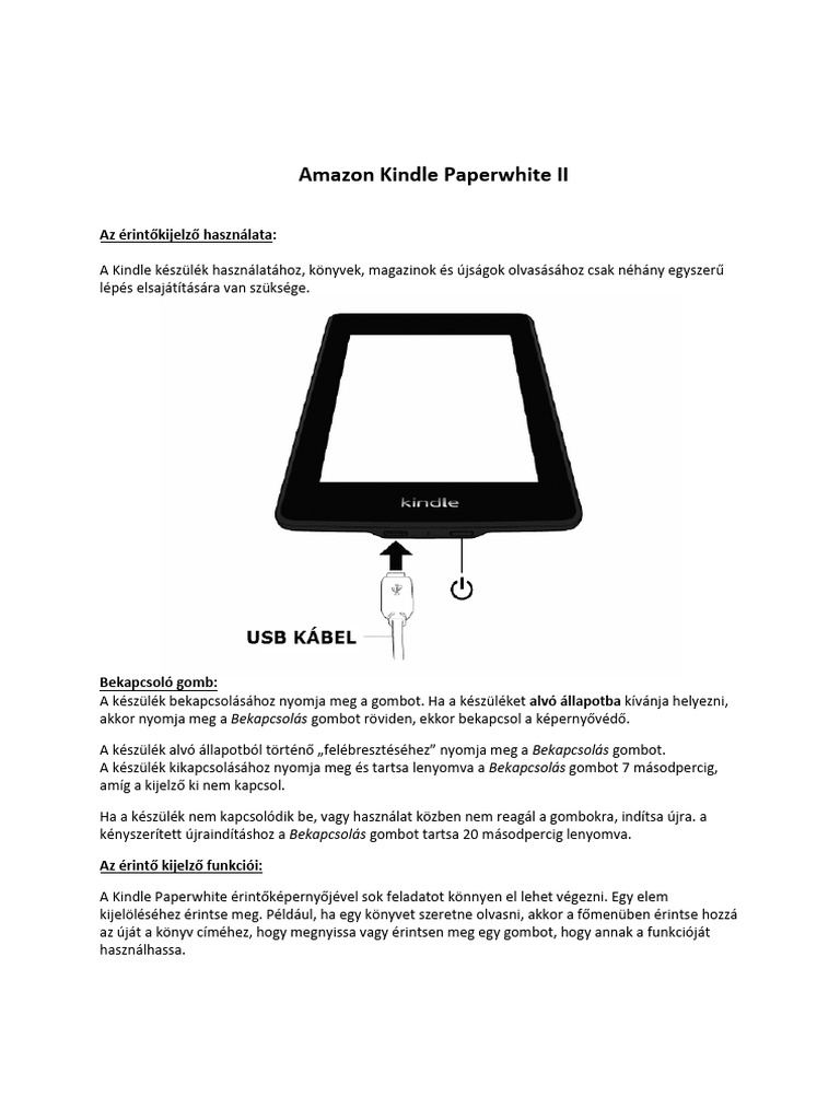 Kindle Paperwhite Használati Leírás | PDF
