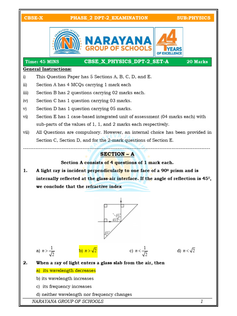04 - CBSE - X - PHASE-2 - DPT-2 - SET-A - PHYSICS - PAN INDIA - 17-11 ...