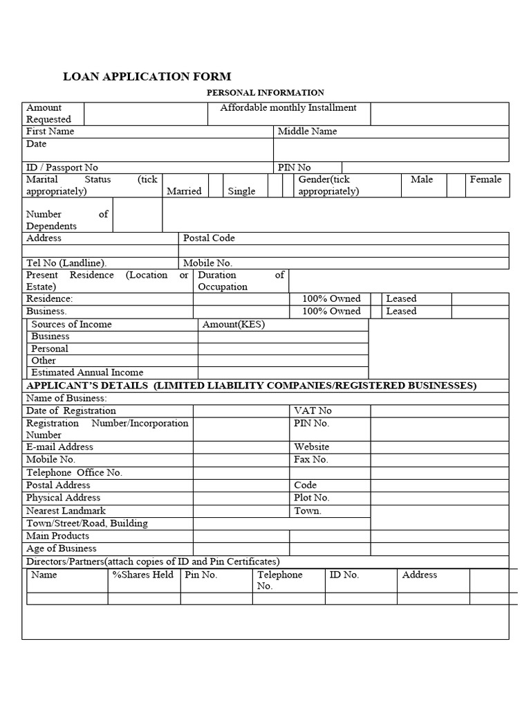 KIE Loan Application Form Guide | PDF