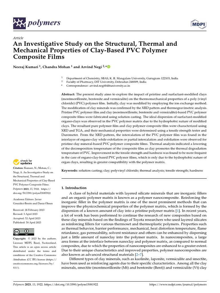 An Investigative Study On The Structural, Thermal and | PDF ...