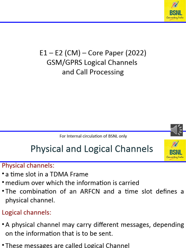 2 E1 E2 CM 2022 GSM GPRS Logical Channels Call Processing | PDF ...