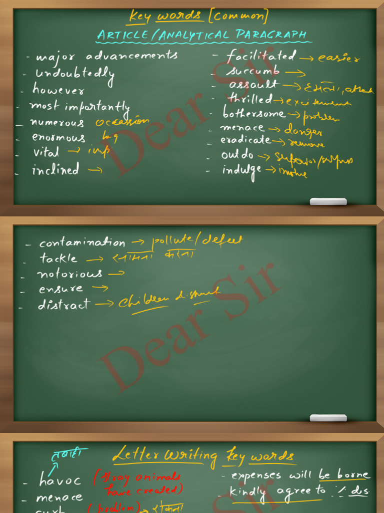 Writing Key Words PDF | PDF