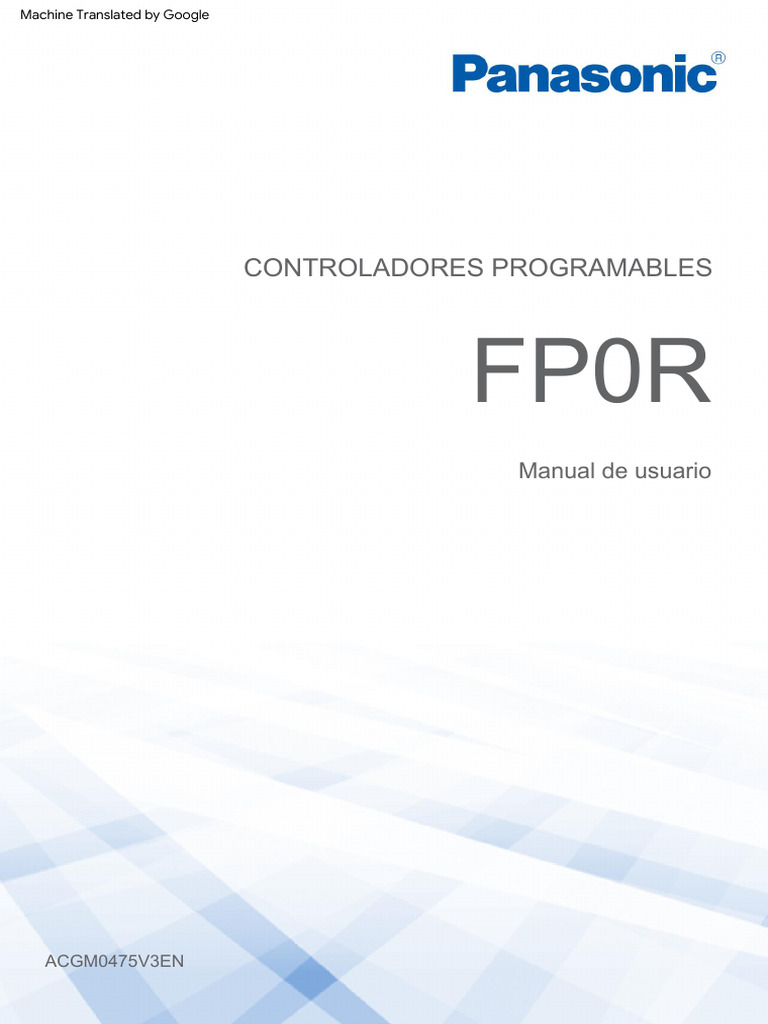 Manual Usuario Controladores FP0R | PDF | Fuente de alimentación | Almacenamiento de datos de la ...