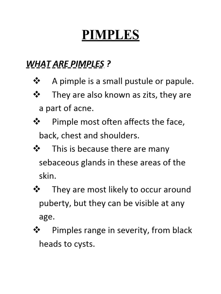PIMPLES | PDF | Pimple | Dermatology