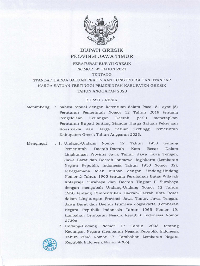 Perbup HSPK 2023 | PDF