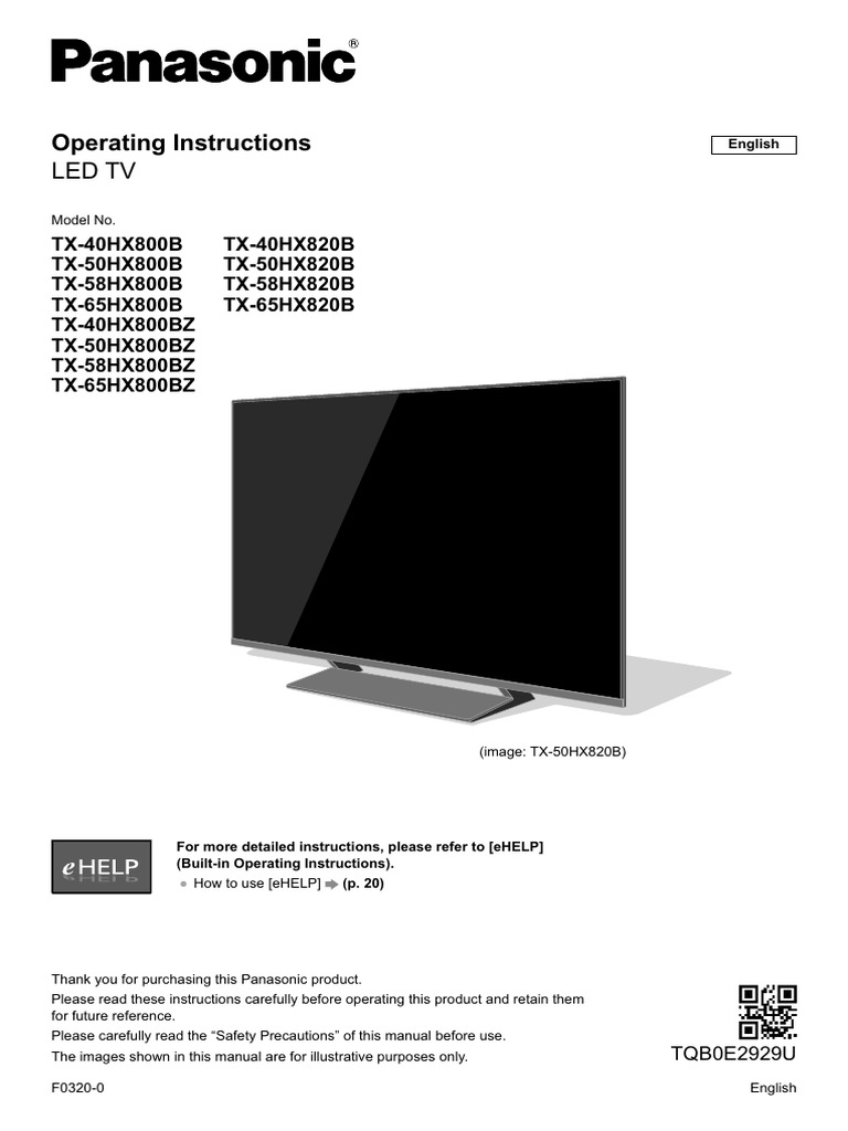 Pana TX HXB Hx800 | PDF