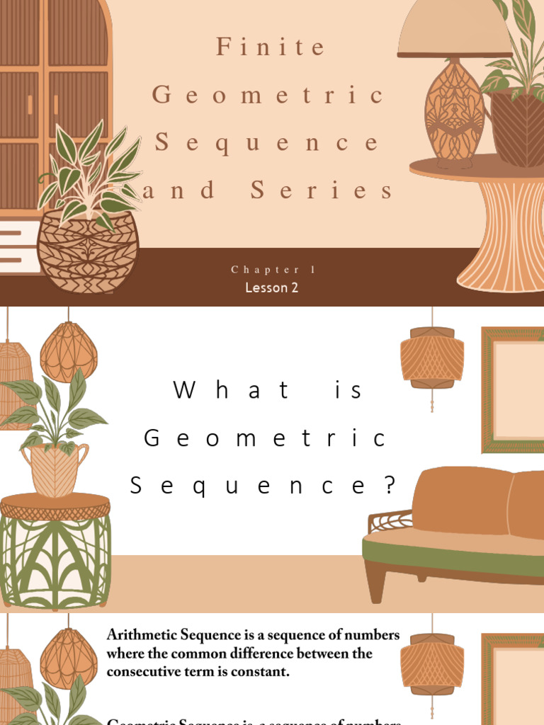 Finite Geometric Sequence and Series | PDF | Numbers | Ratio