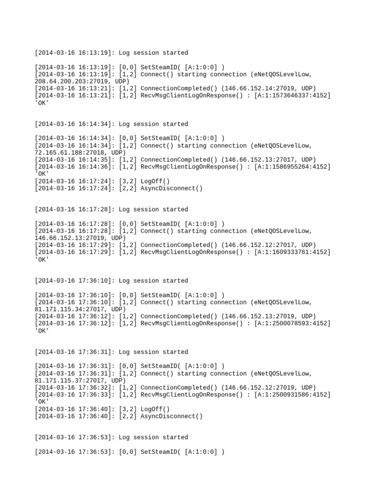 Connection Log 27016 | Download Free PDF | Login