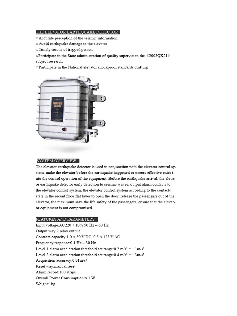 The Elevator Earthquake Detector | PDF
