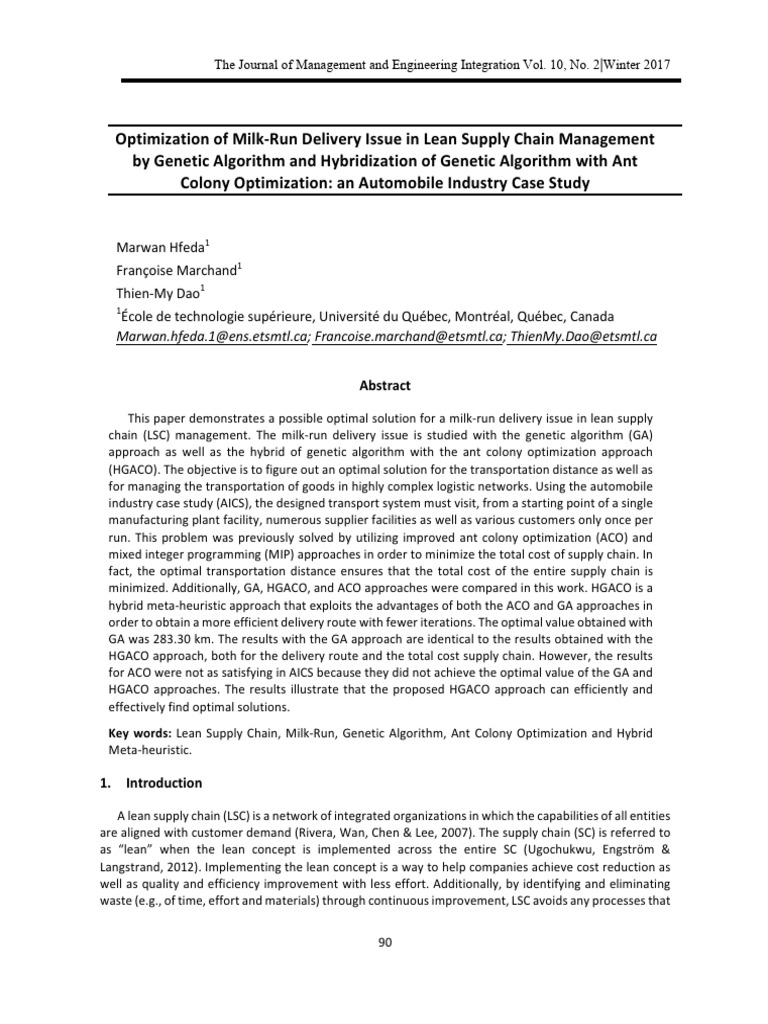 Optimization - of - Milk-Run - Delivery Issue in Lean Supply Chain | PDF | Genetic Algorithm ...
