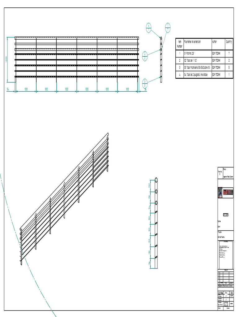 Plano de Baranda para Puente | PDF | Acero