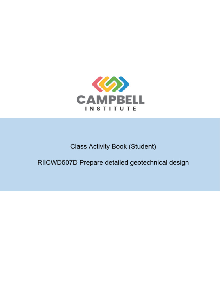 RIICWD507D Class Activity Book - Student | PDF | Geotechnical ...