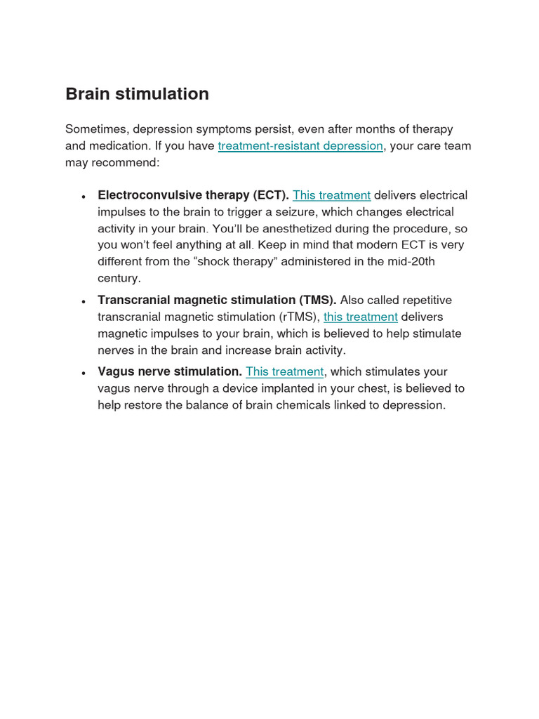 Depression Brain Stimulation Pdf