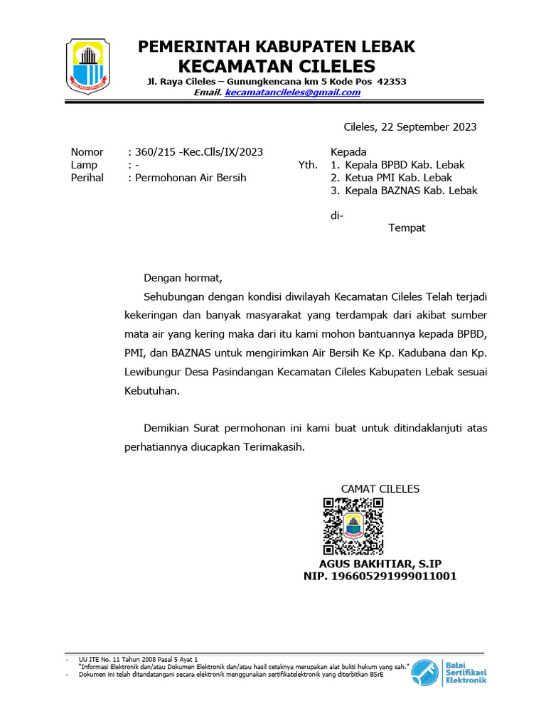 PERMOHONAN AIR BERSIH - Signed | PDF