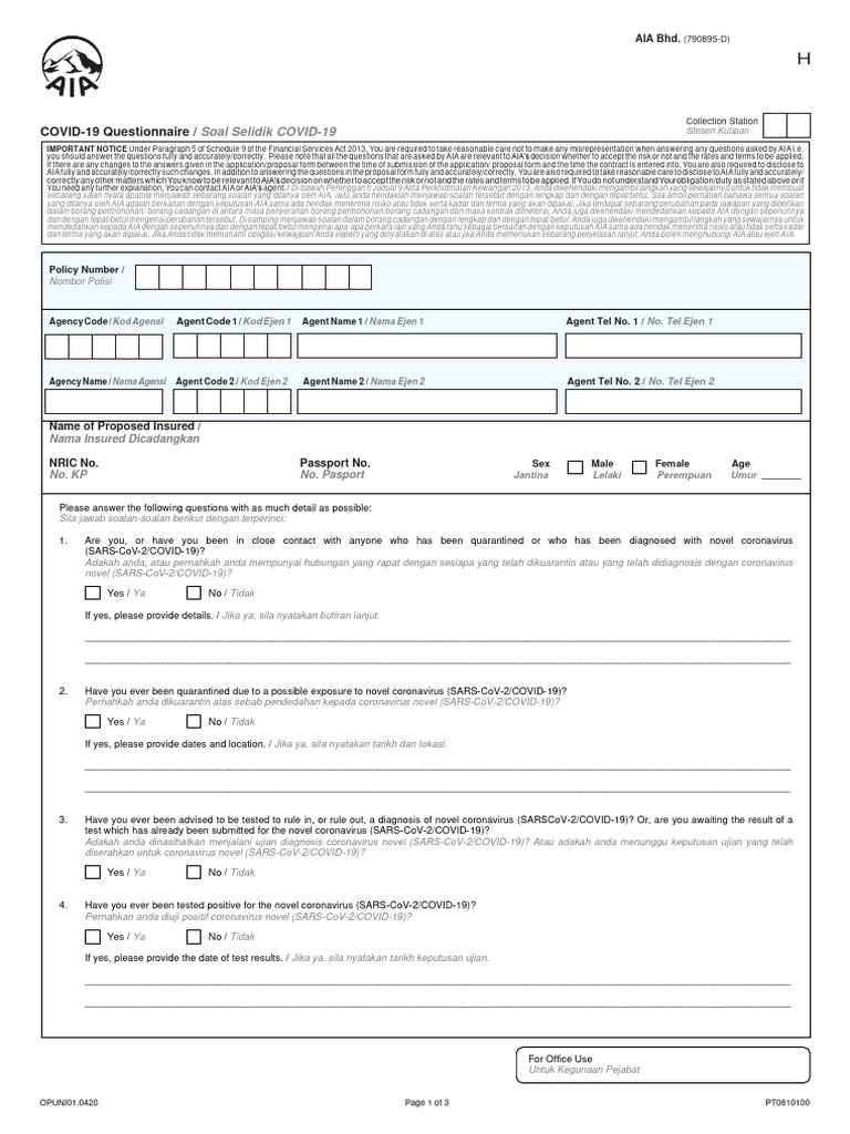 C Ovid 9 Questionnaire | PDF