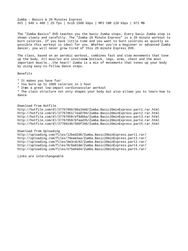 Zumba - Basics 20 Minutes Express | PDF