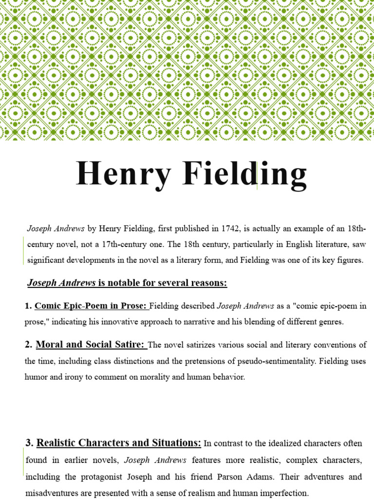Joseph Andrews: Fielding's Satirical Novel | PDF | Novels | Henry Fielding
