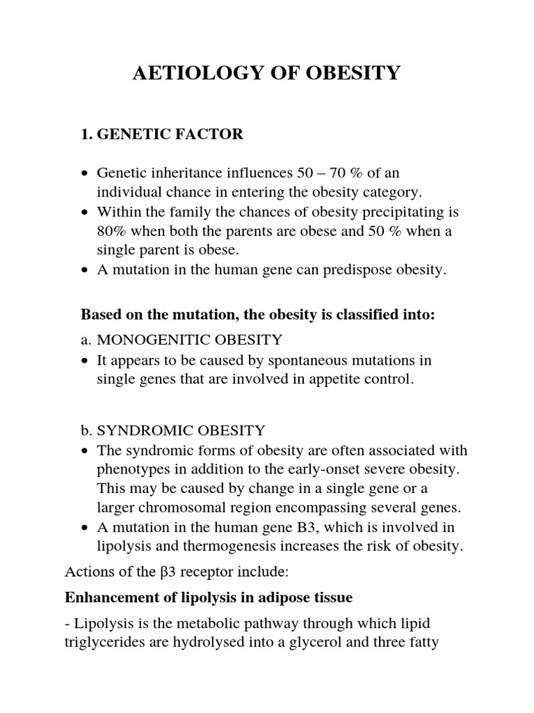 Aetiology of Obesity | PDF | Obesity | Thyroid