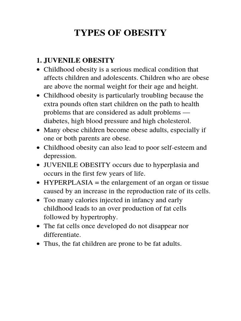 Types of Obesity | PDF | Obesity | Childhood Obesity