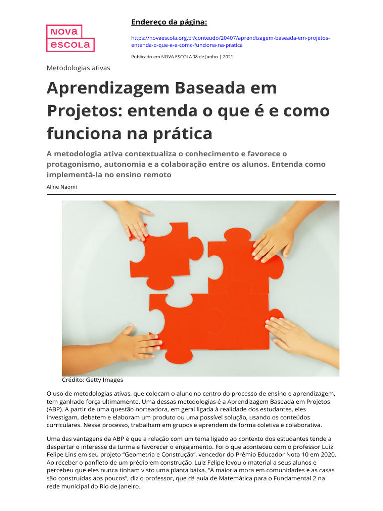 Aprendizagem Baseada em Projetos Entenda o Que e e Como Funciona Na ...