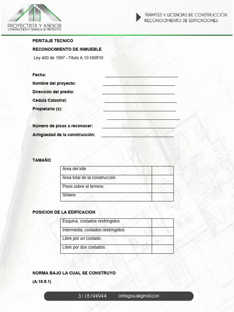 Formato de Peritaje Tecnico Estructural | PDF | Fundación (Ingeniería) | edificio