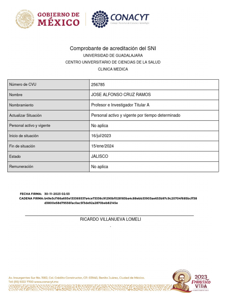 Comprobante de Acreditación Del SNI | PDF