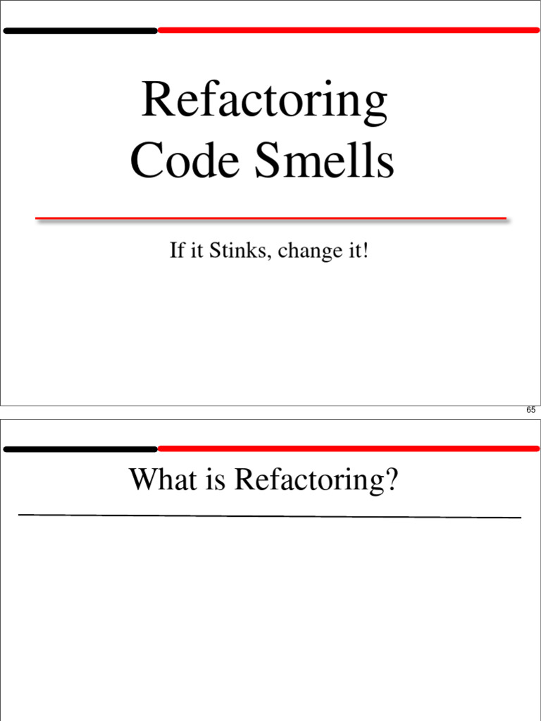 Refactoring And Code Smell New Pdf Source Code Parameter Computer Programming