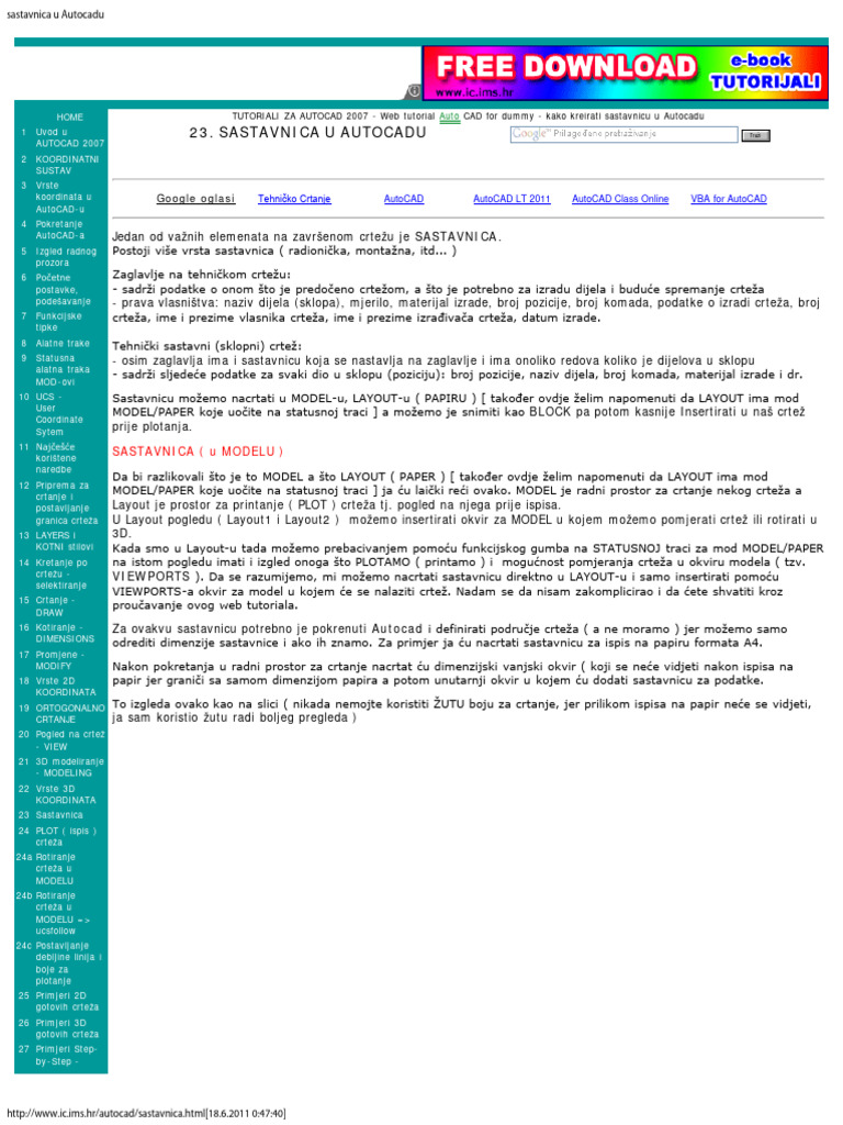 Sastavnica U Autocadu | PDF