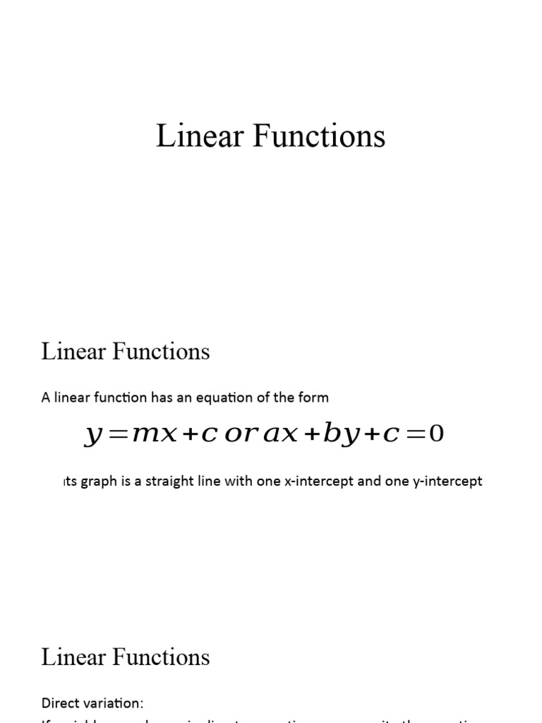 Linear Functions | PDF Linear Functions | PDF