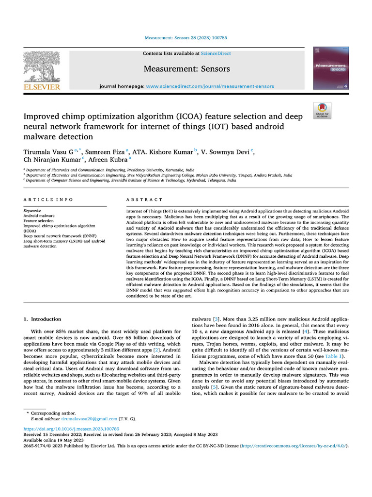 Improved Chimp Optimization Algorithm (ICOA) Feature Selection and Deep ... Improved Chimp Optimization Algorithm (ICOA) Feature Selection and Deep ...