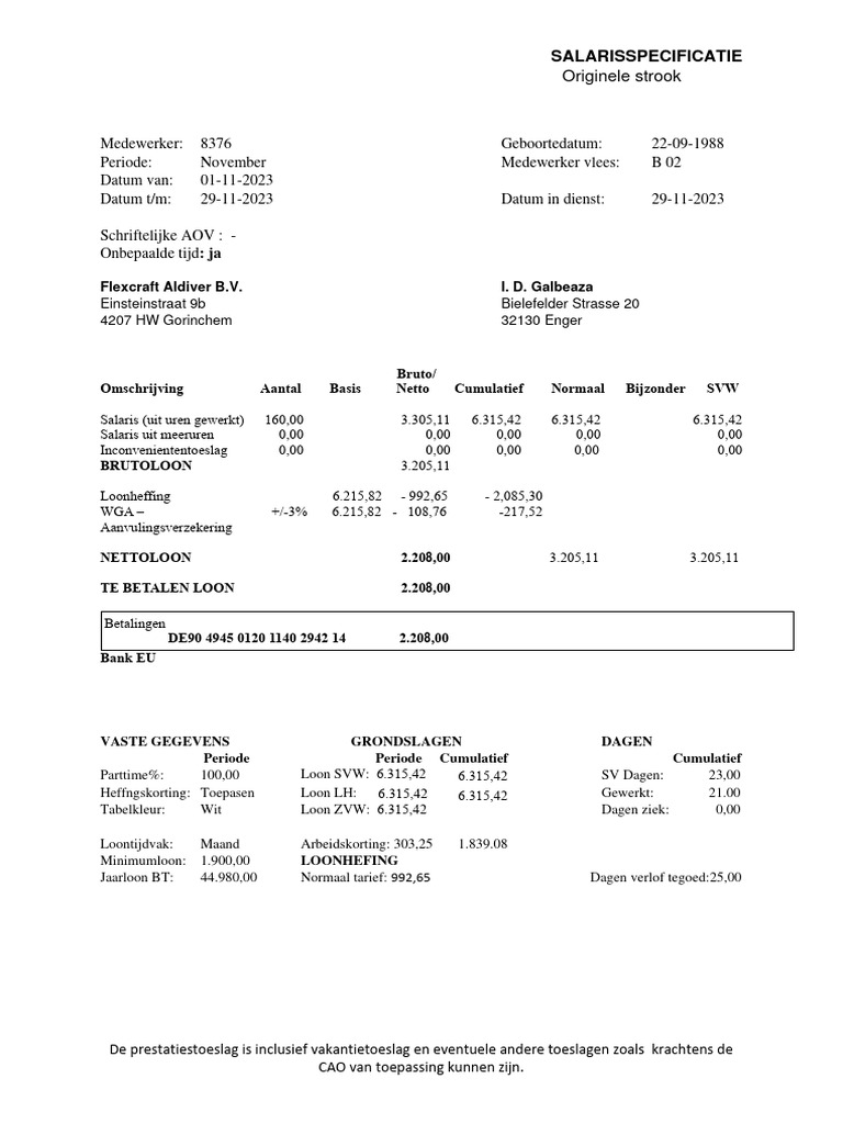 Loonstrook GALBEAZA Februrari 2023 - 231213 - 161849 | PDF