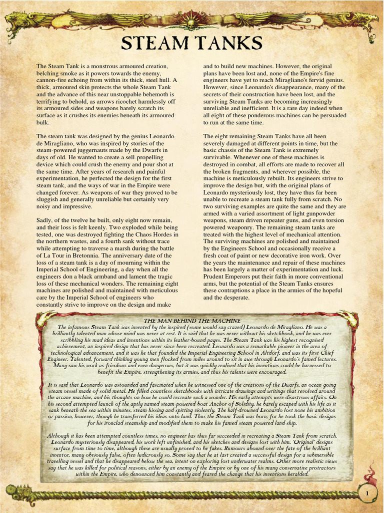 Warhammer - Steam Tanks | PDF | Tanks | Cannon