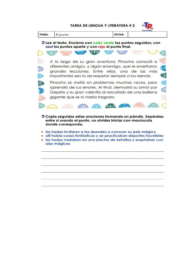 Tarea 2 - Lenguaje - El Punto | PDF