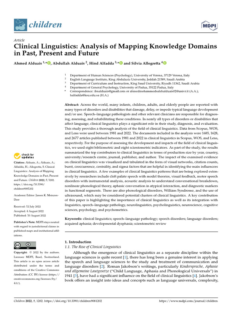 Clinical Linguistics Analysis of Mapping | PDF
