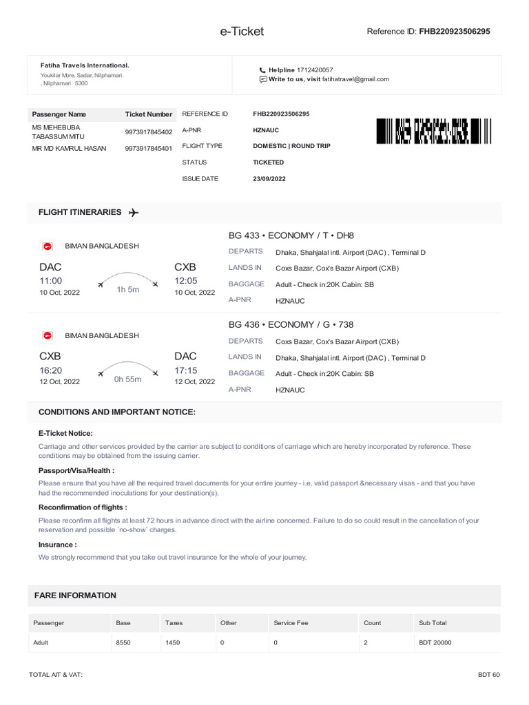 Etkt 9973917845402 | PDF | Travel Visa | Aviation