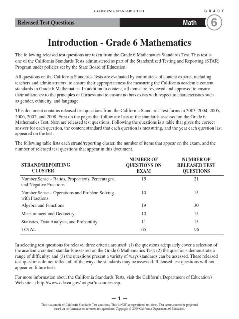 STAR - 6th Grade Math | PDF
