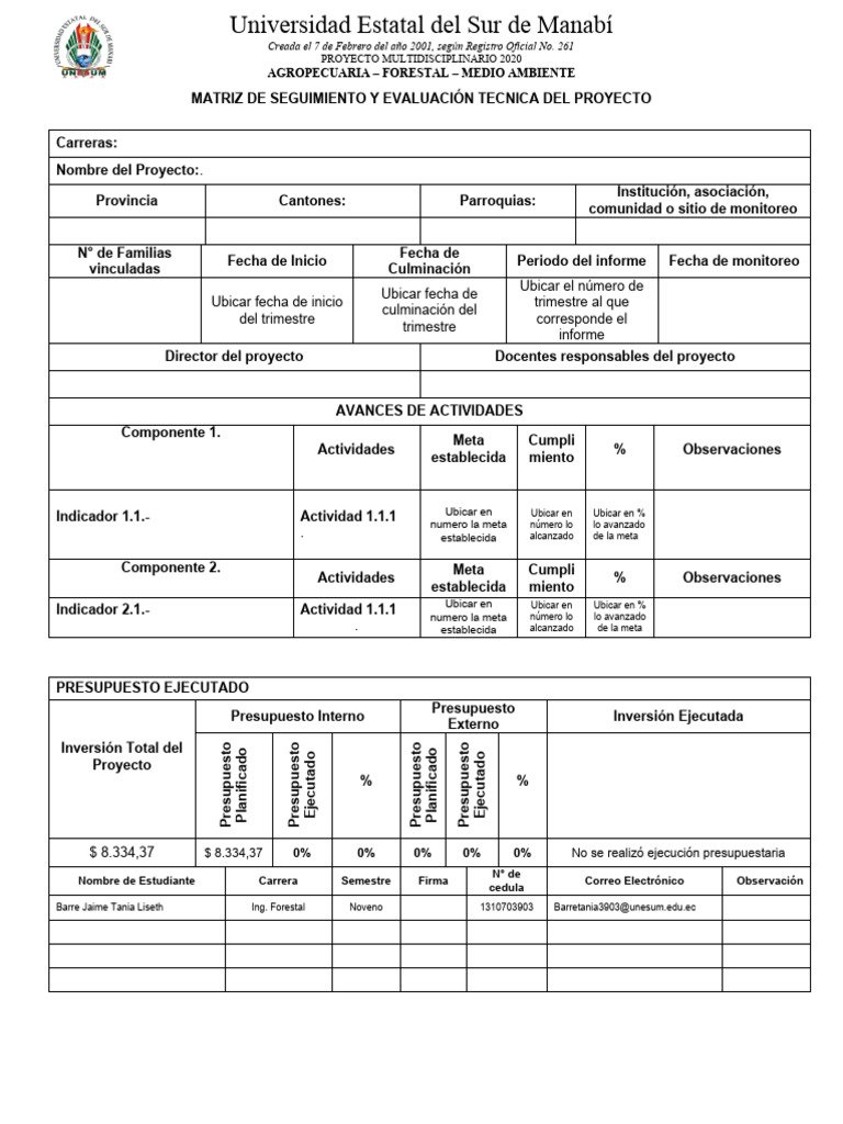 Formato de Informe Trimestral | PDF