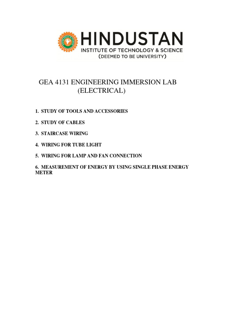 Engineering Immersion Lab | Download Free PDF | Fluorescent Lamp ...
