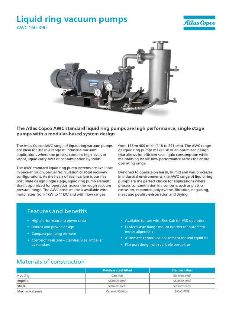 AWC Series Datasheet | PDF | Pump | Manufactured Goods