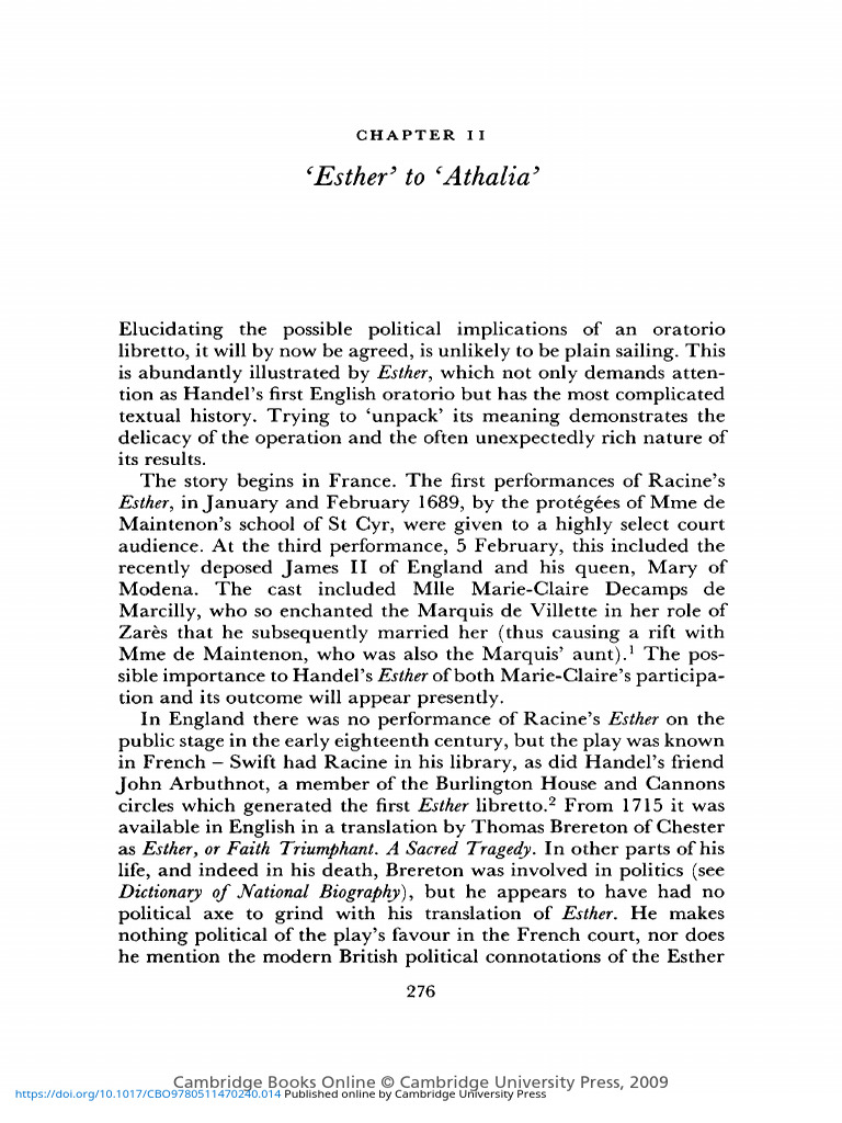 Handel's Esther: Political Implications | PDF | Esther