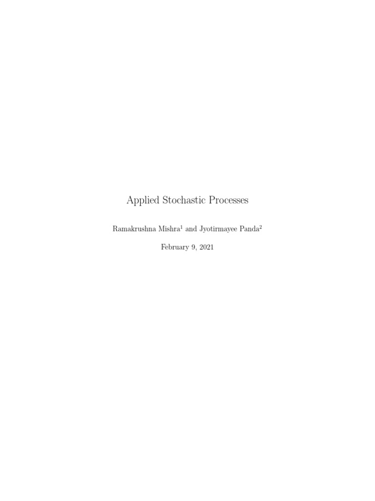 Applied Stochastic Processes | PDF | Stochastic Process | Random Variable