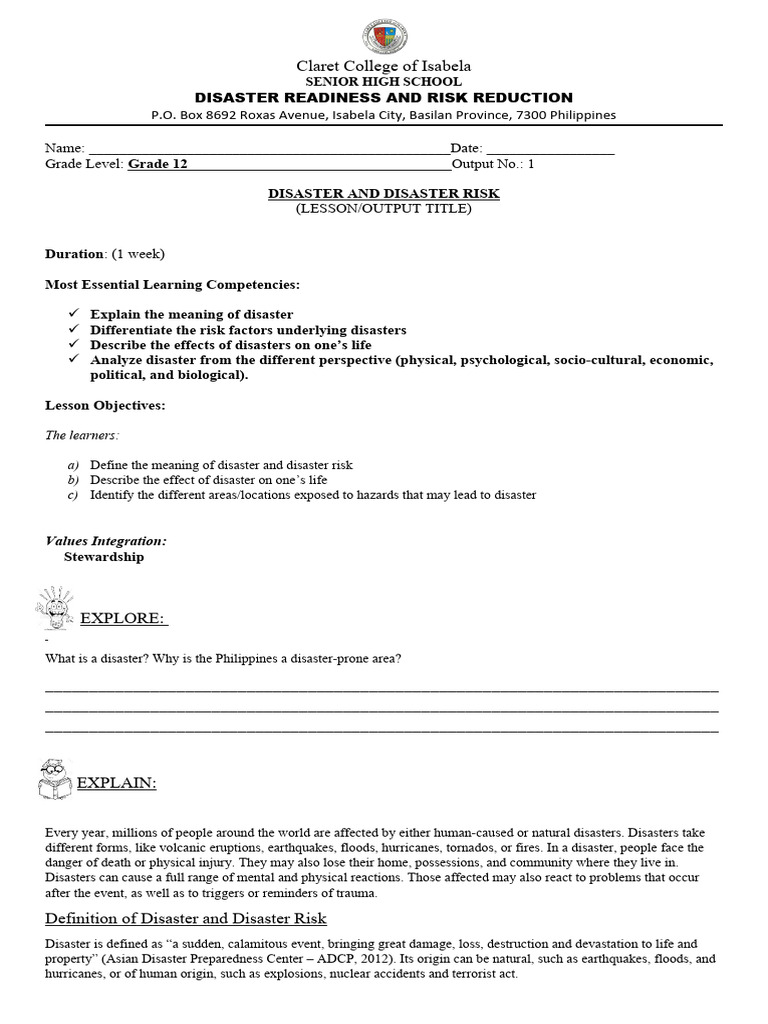 Disaster Readiness Module 1 Overview | PDF | Natural Disasters | Hazards