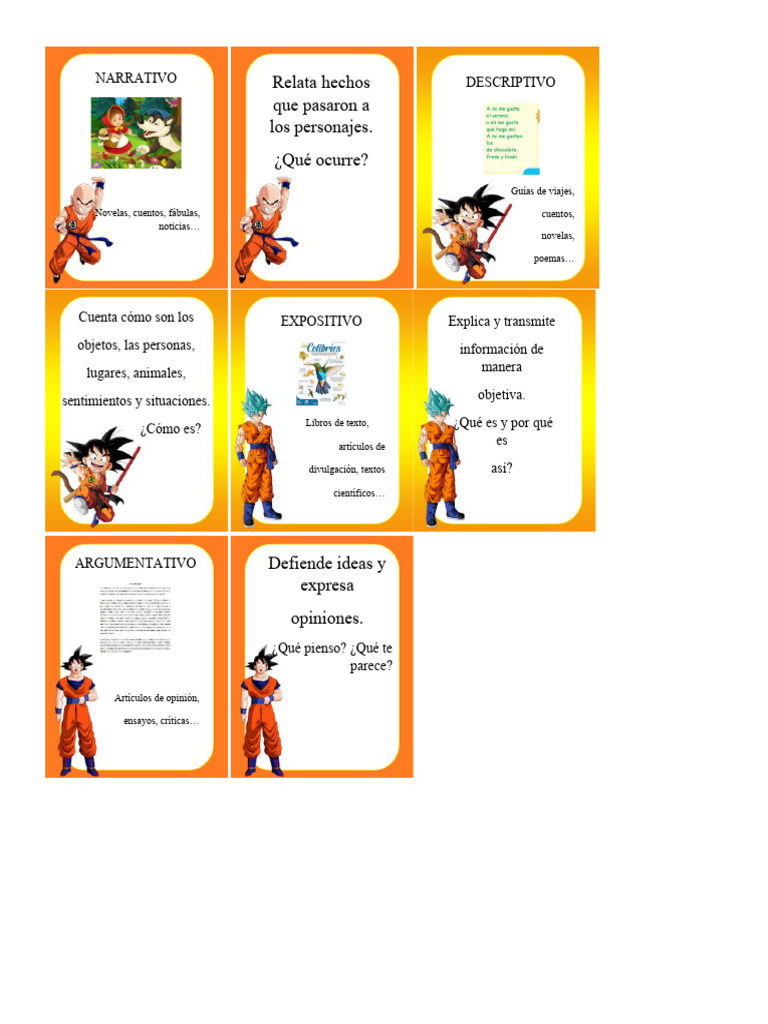 Memorama Tipos de Textos | PDF