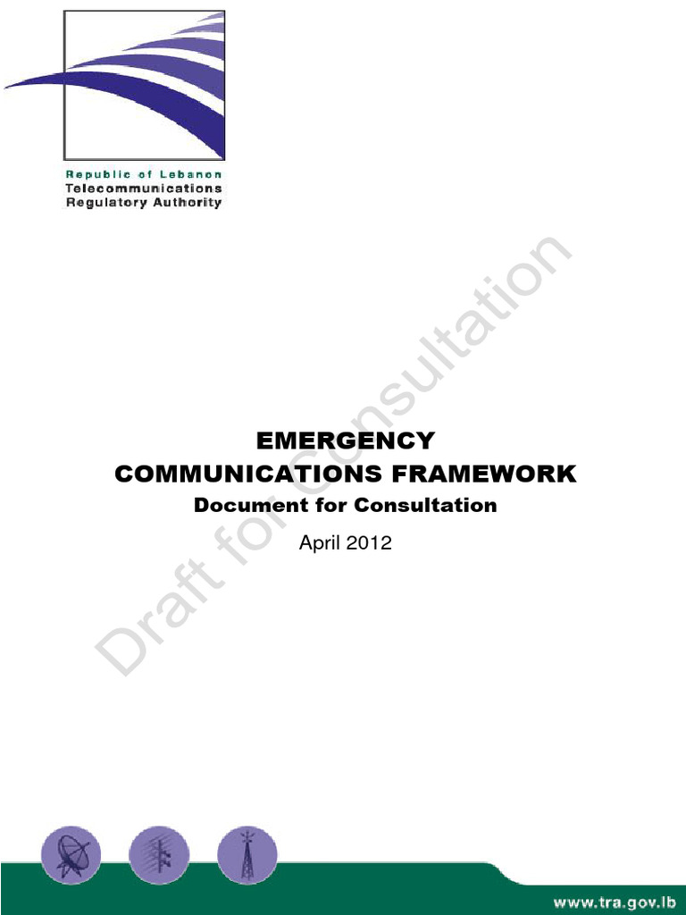 Emergency Communications Framework: Document For Consultation | PDF ...