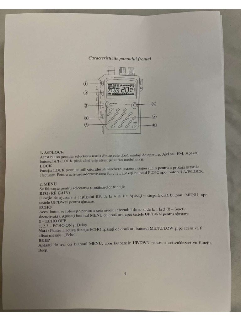 Caracteristici Panou Frontal Statie | PDF