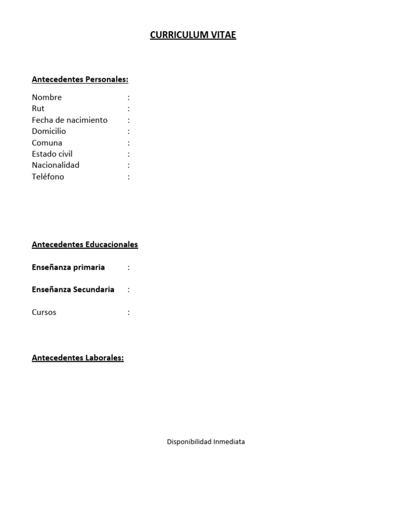 Plantilla de Curriculum en Blanco | PDF | Política | Ciencias sociales