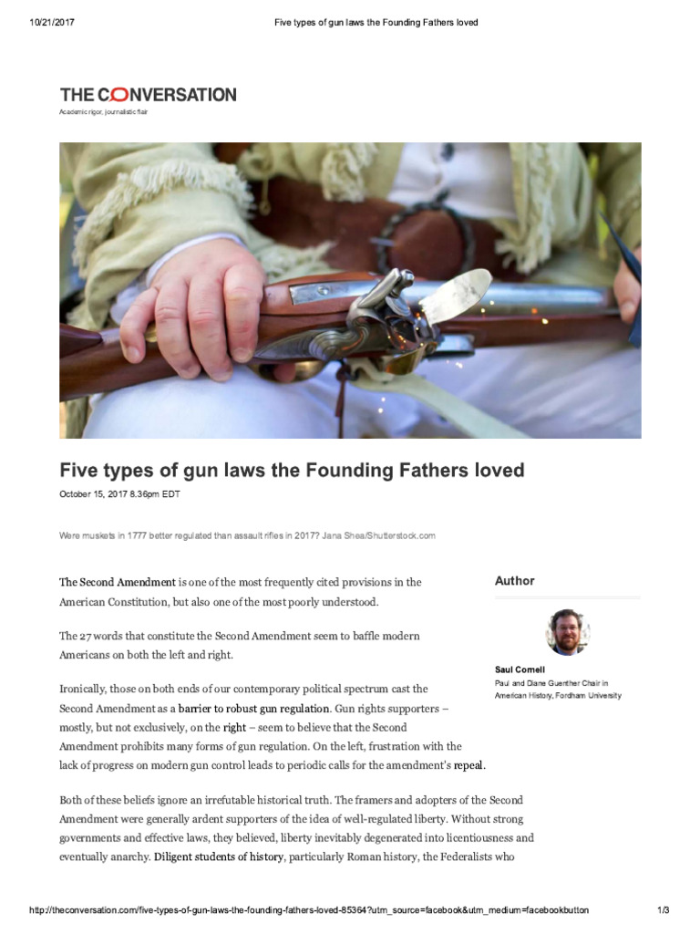 Five Types of Gun Laws The Founding Fathers Loved | PDF
