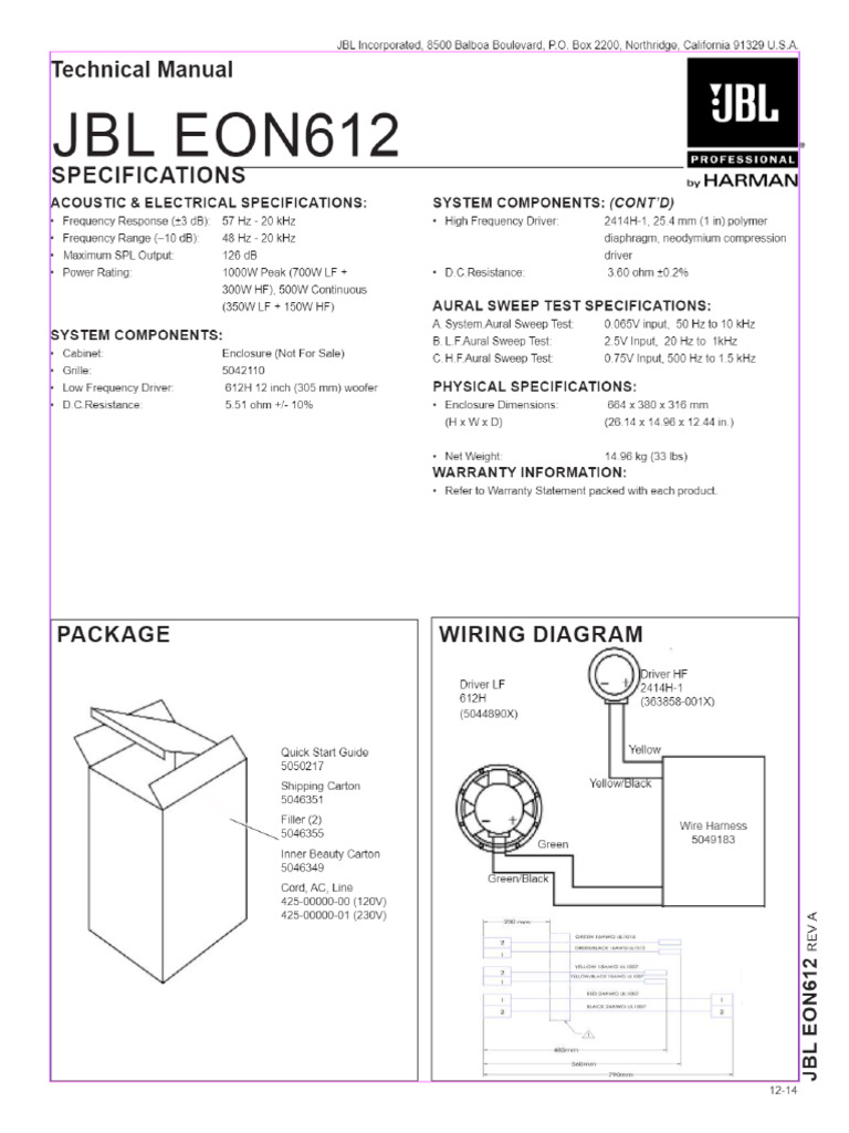 JBL Eon612 | PDF